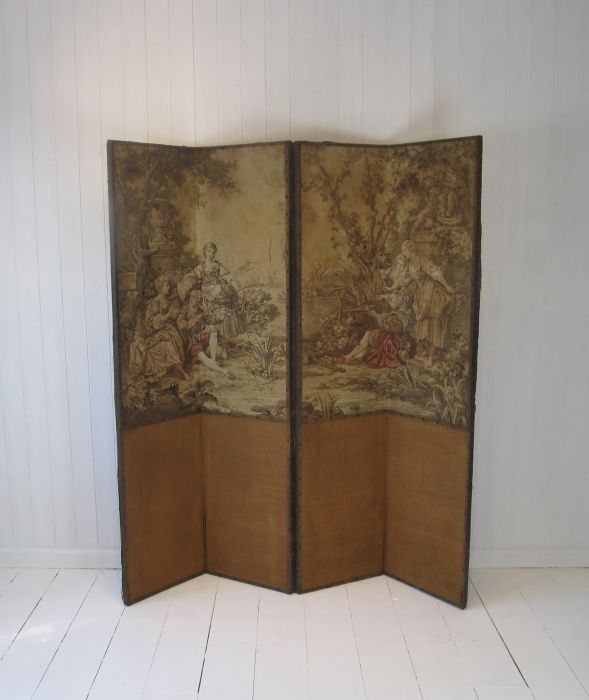 Four-panel tapestry screen